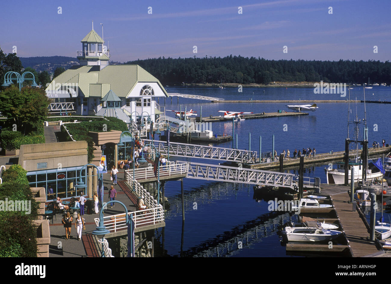 Waterfront promenade at Nanaimo, Vancouver Island, British Columbia ...