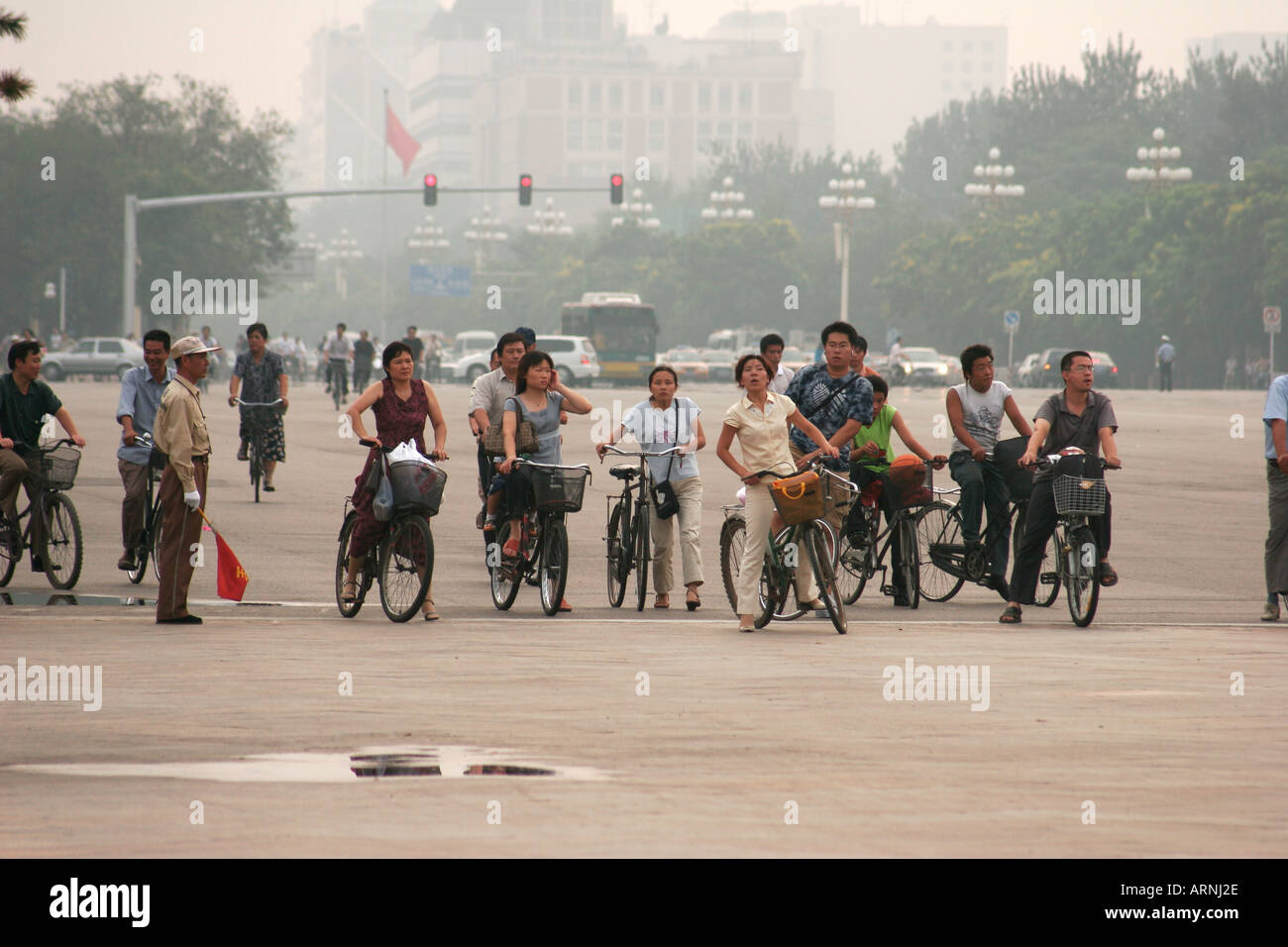 Group of cyclists bicycles in Beijing China Stock Photo - Alamy