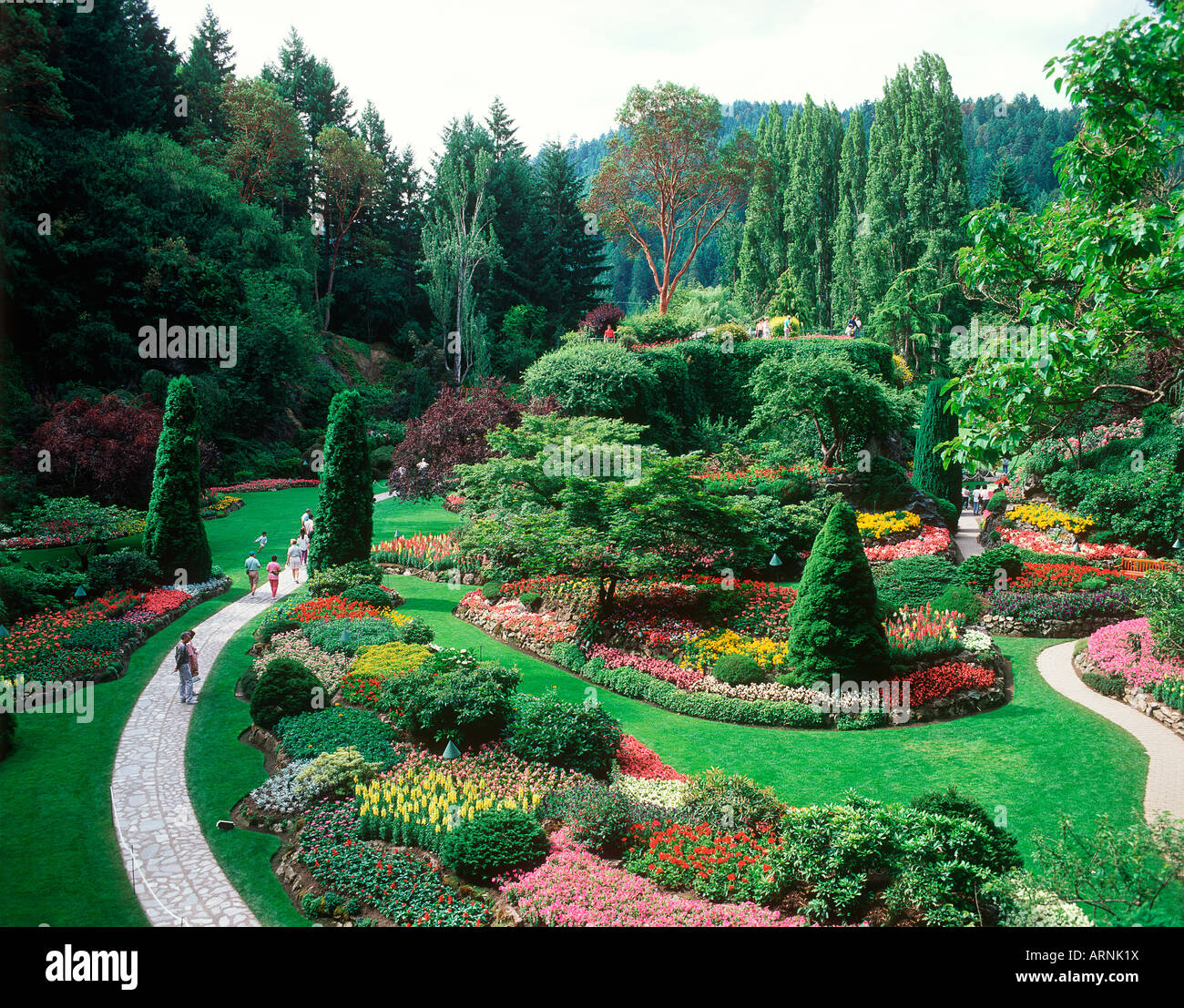 Butchart Gardens, sunken gardens, Victoria, Vancouver Island, British ...