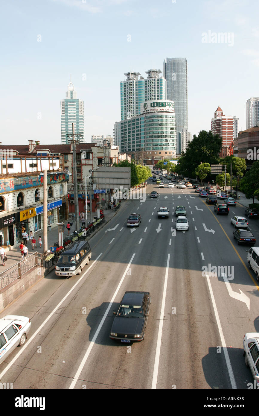 Modern street scene in Shanghai China Stock Photo - Alamy