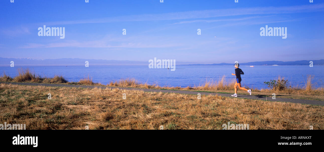 Dallas Road runner, panorama, Victoria, Vancouver Island, British ...