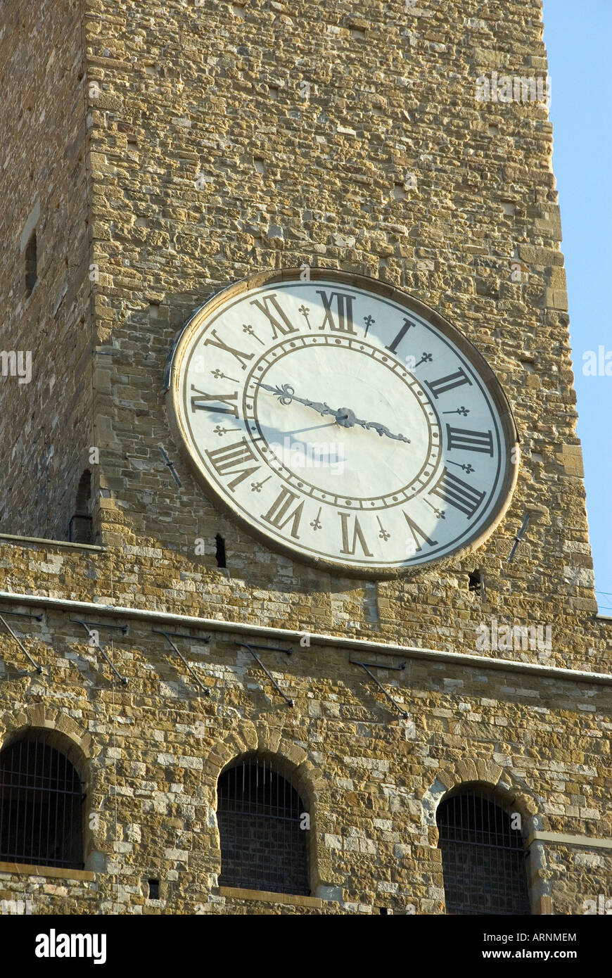 Clock on the tower of the Palazzo Vecchio, Florence, Tuscany Italy ...