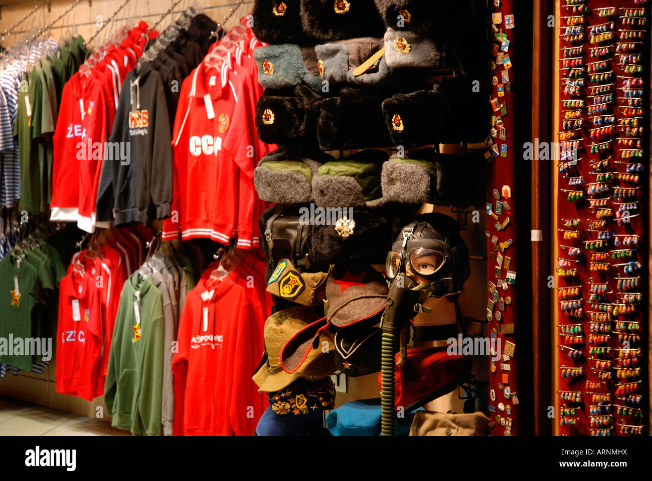 Soviet era memorabilia on a store display in Prague Stock Photo - Alamy