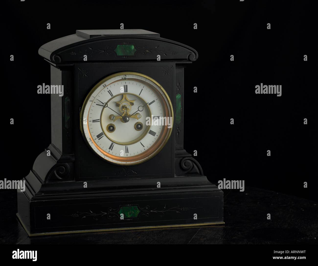 French marble clock, circa 1860 Stock Photo - Alamy