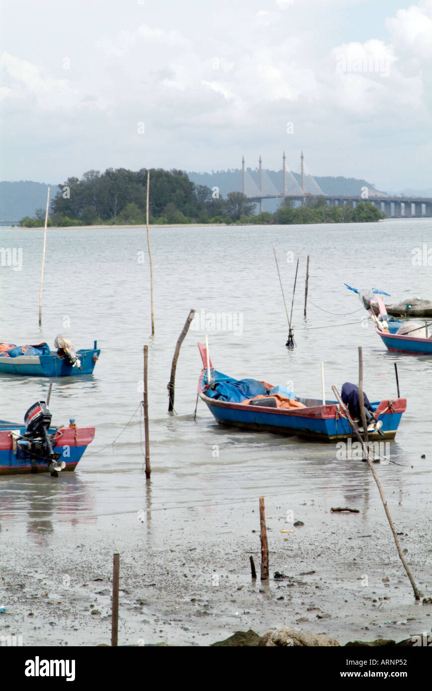 fishing, boats, in, penang, malasia, far, east, traditional, poor ...