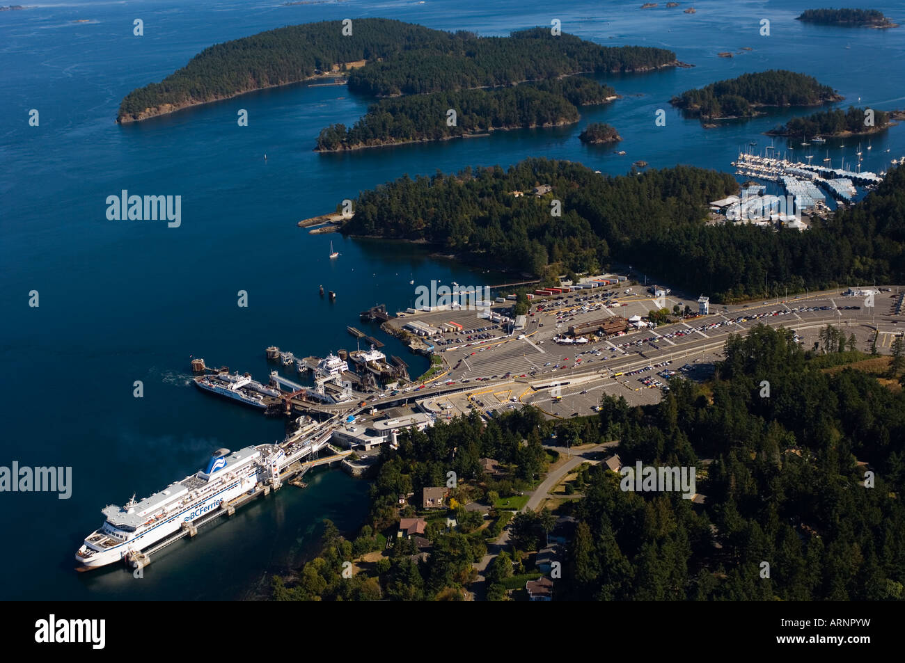 Swartz Bay BC Ferry terminal aerial photo, Vancouver Island, British ...