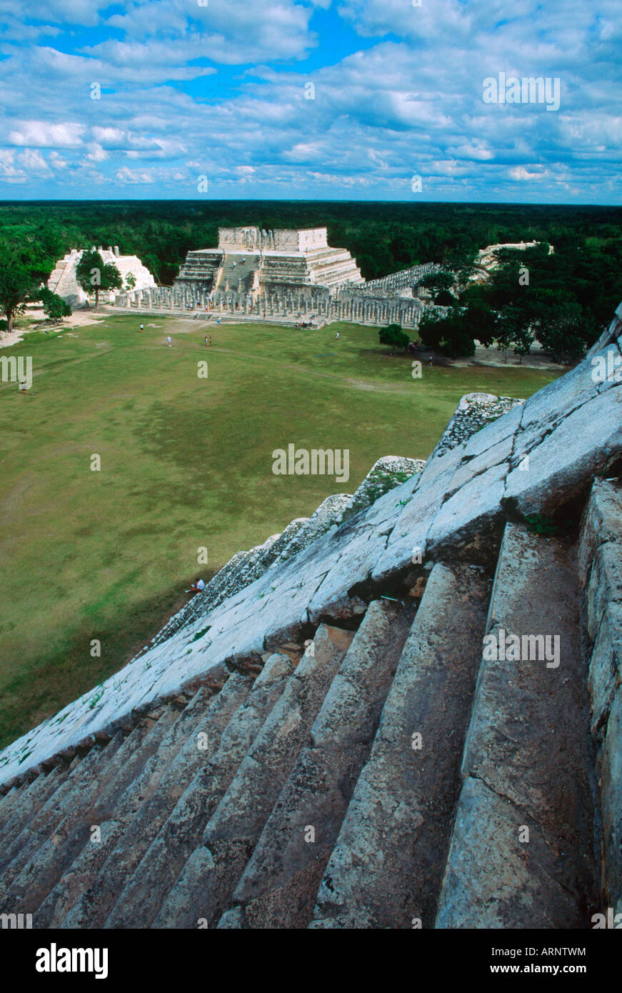 Mexico, Yucatan Peninsula at Chichen Itza, Temple of the warriors ...