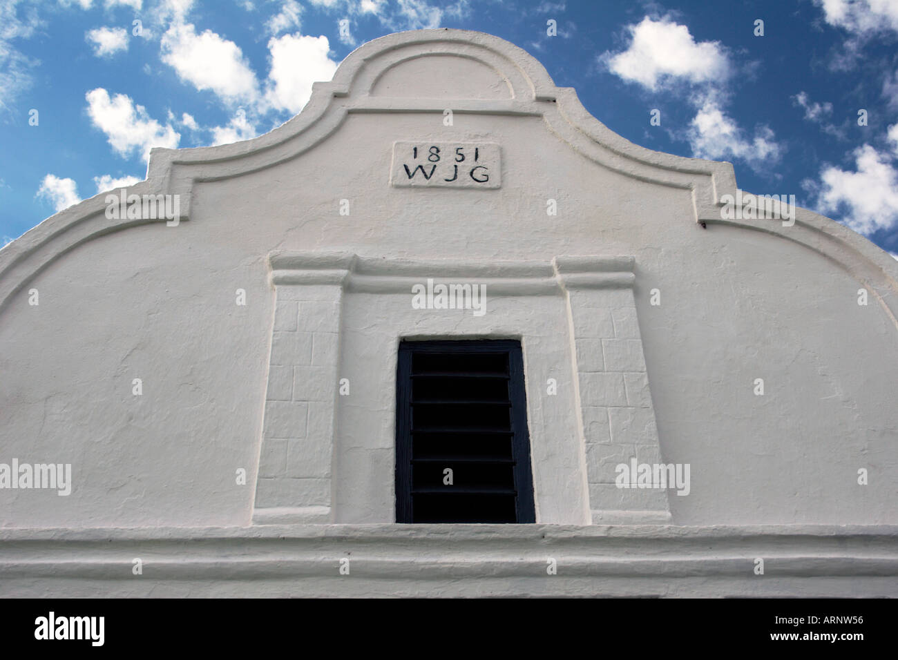 Gable of Cape Dutch Architecture building Prince Albert South Africa ...
