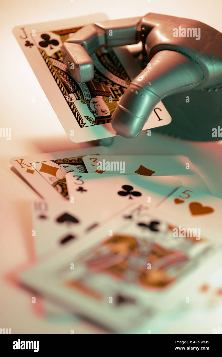 Robotic Hand and Playing Cards Stock Photo - Alamy