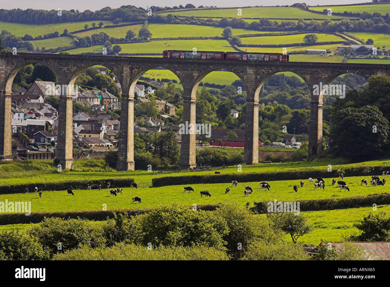 The viaduct over the River Tamar that links Devon and Cornwall at ...