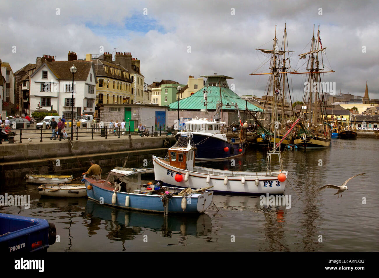 The Barbican and Sutton Harbour in Plymouth Devon UK Stock Photo - Alamy