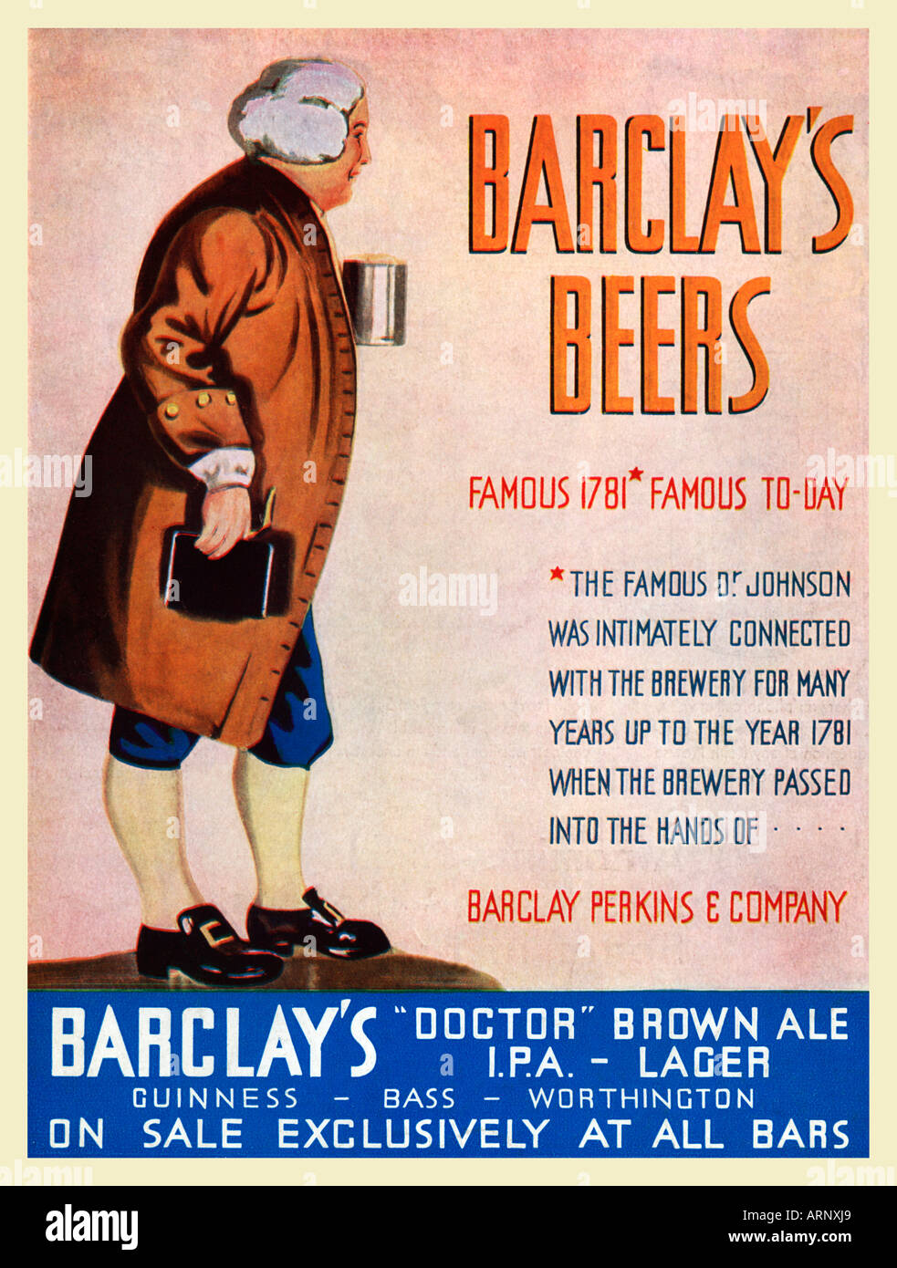 Barclays Beer Advert for the London brewers their 18th century ...