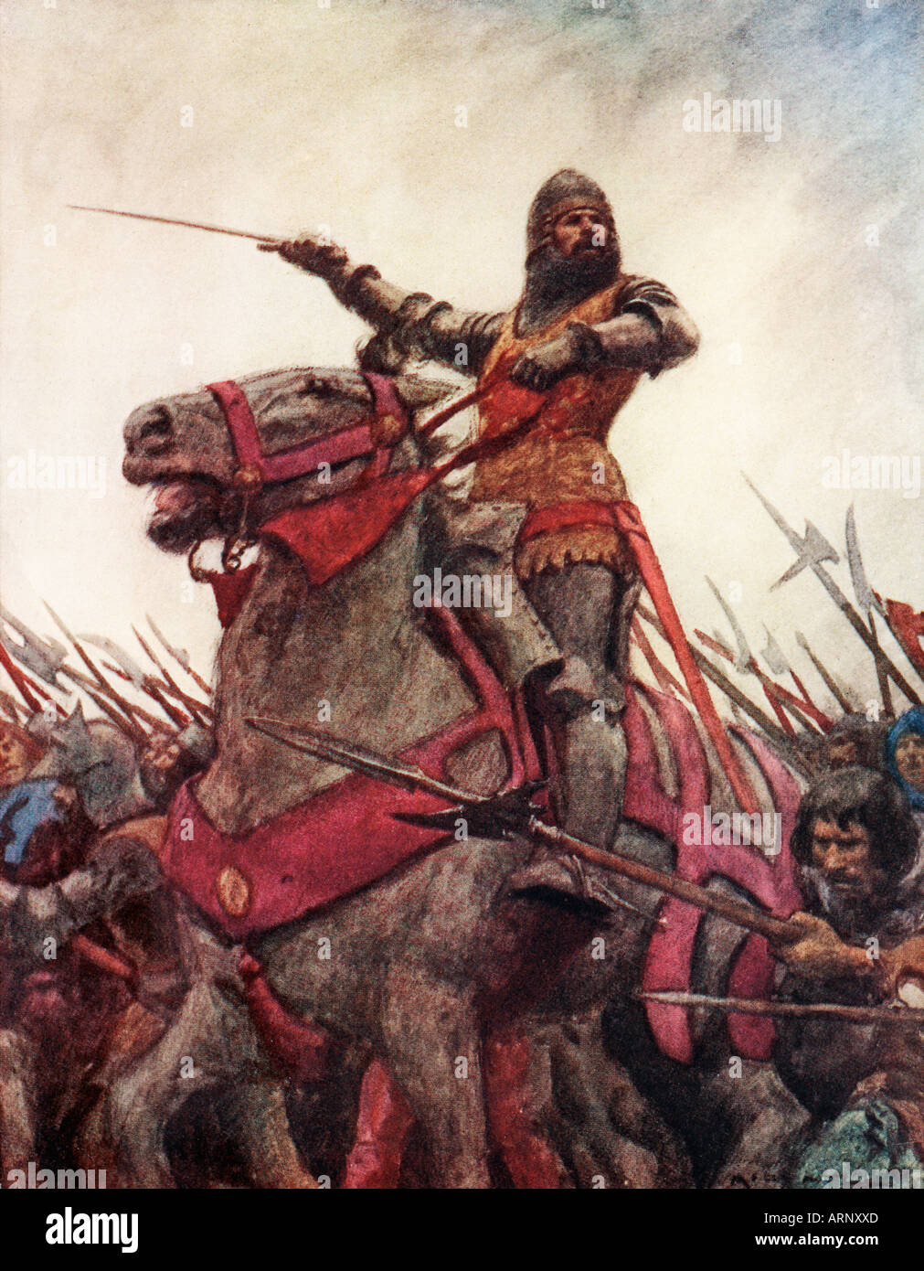 Owain Glendower The Welsh rebel leader at the head of his troops in ...