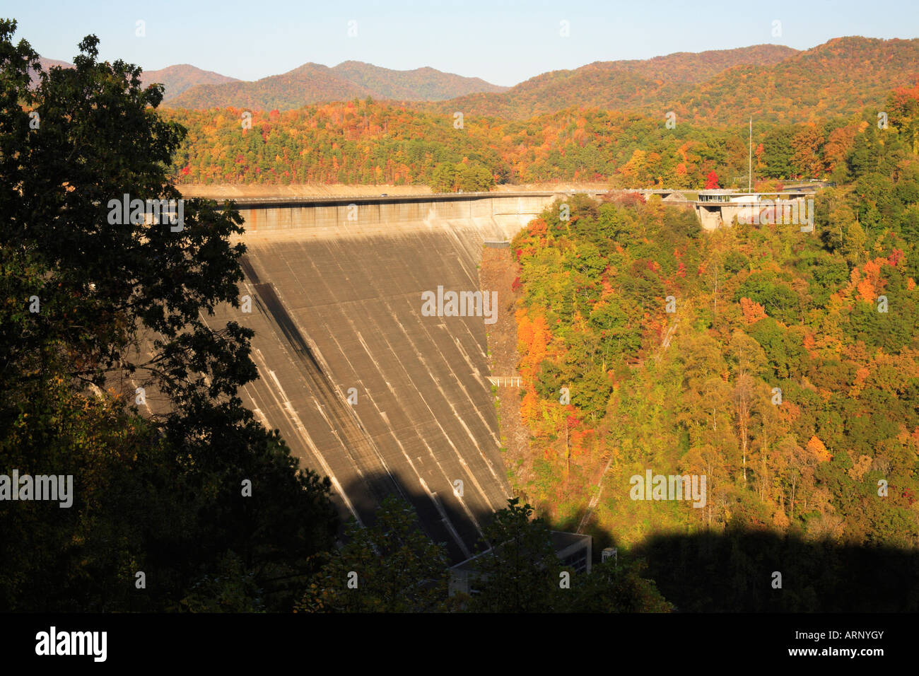 Appalachian Trail on Fontana Lake Dam, Great Smoky Mountains National ...