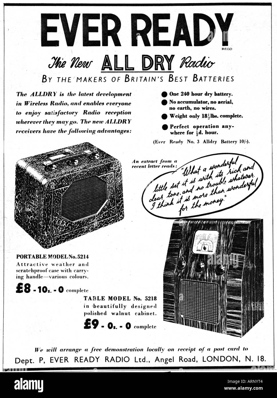 1940s wireless radio front hi-res stock photography and images - Alamy