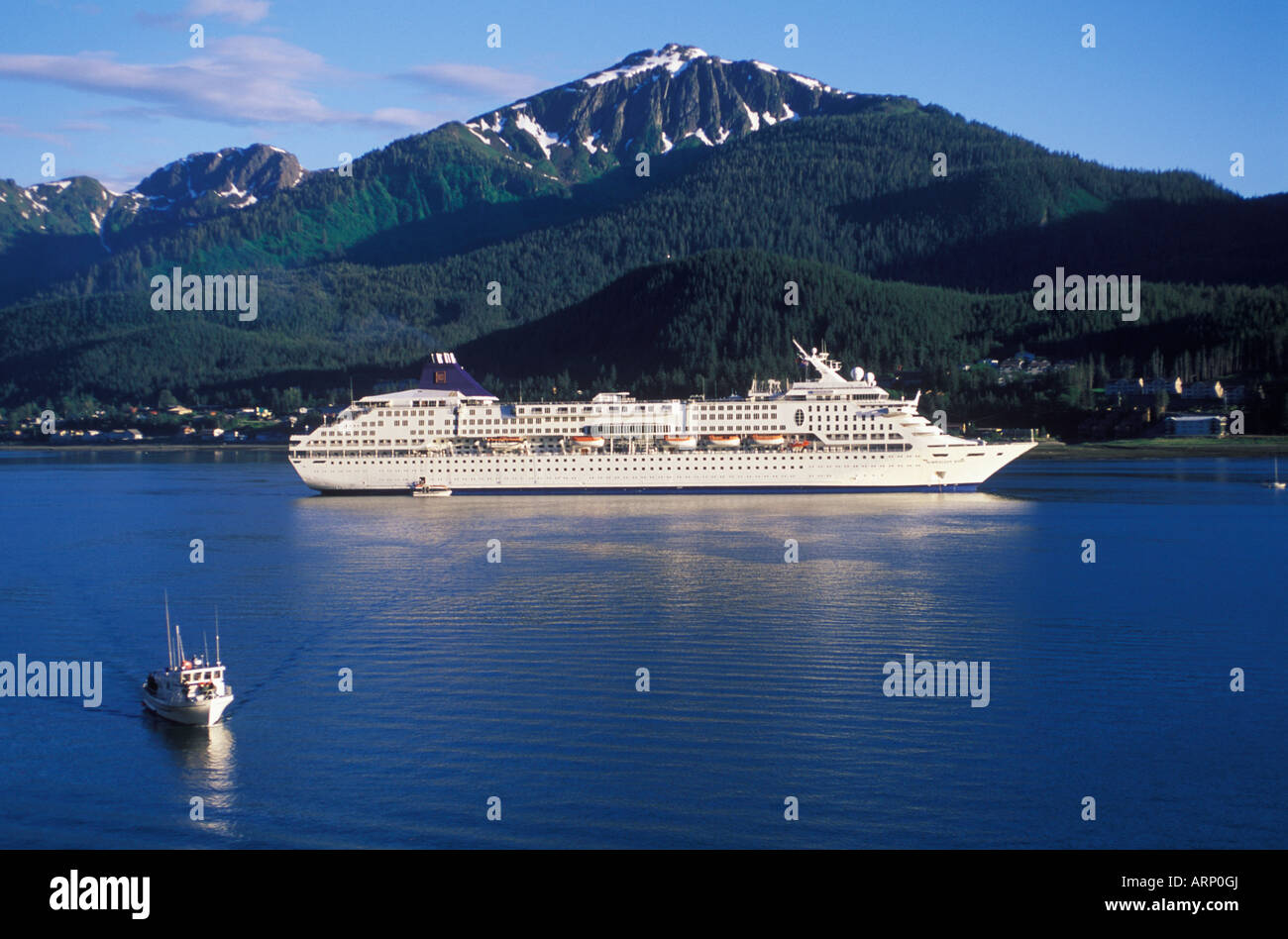 USA, Alaska, Juneau with¬†cruise¬†ship¬†at¬†anchor Stock Photo - Alamy