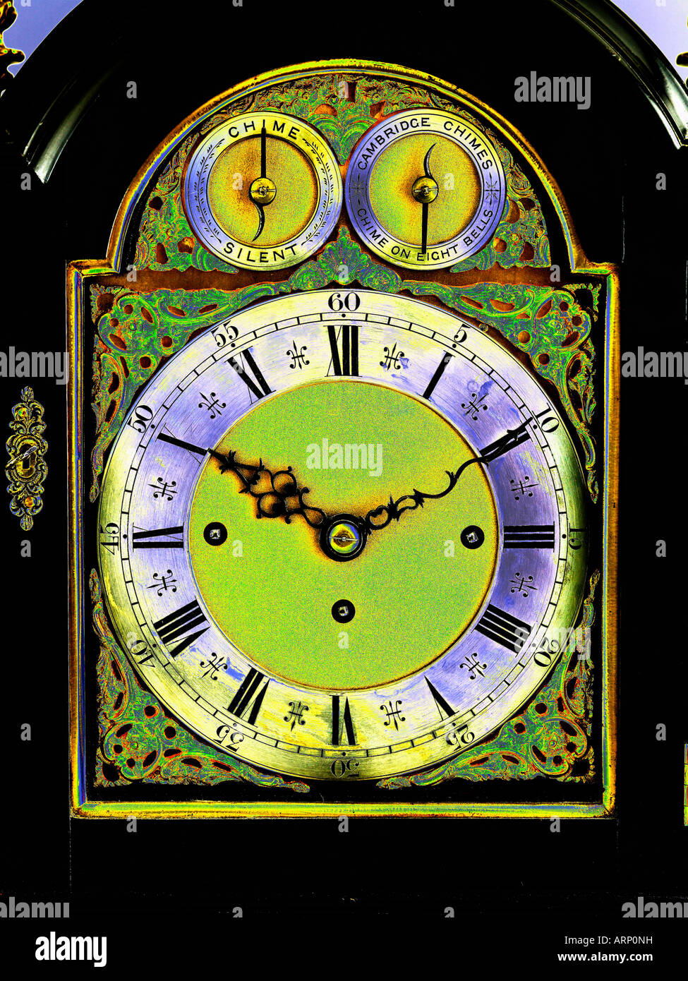 Victorian, three train bracket clock dial, circa 1870, abstract Stock ...