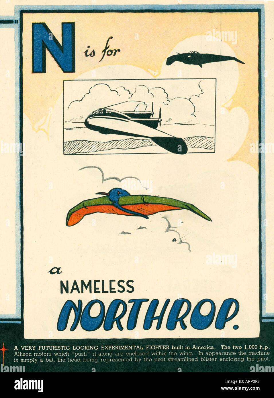 N is for Northrop 1943 English wartime childrens alphabet book of ...