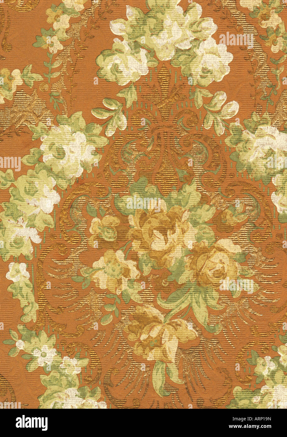 Retro American floral wallpaper pattern Stock Photo - Alamy