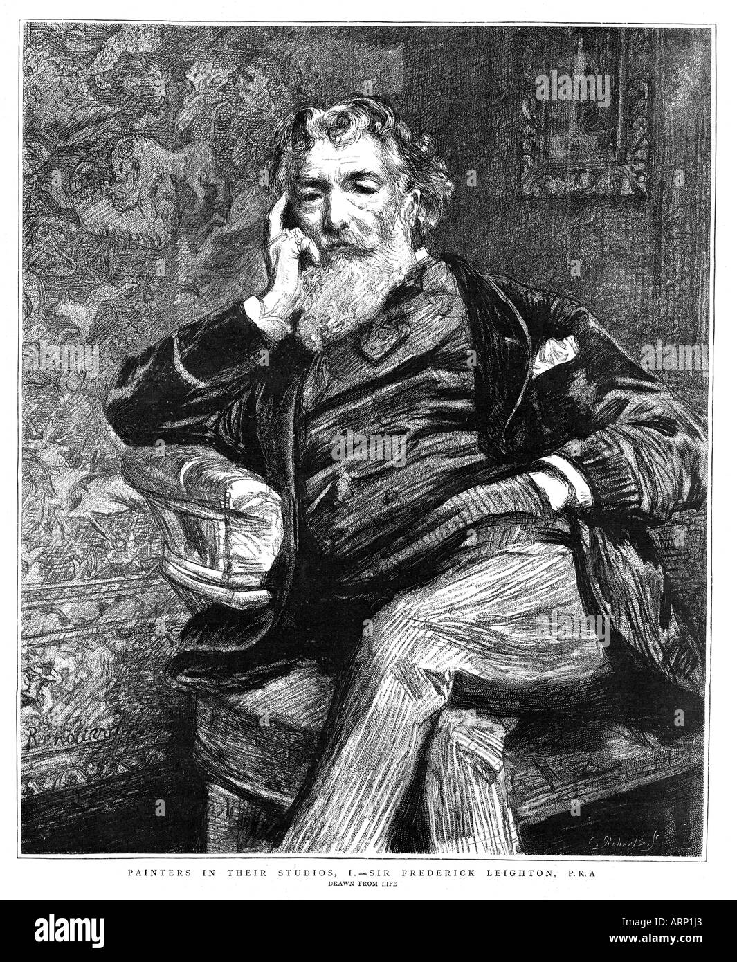 Sir Frederick Leighton, 1888 portrait of the eminent Pre-Raphaelite ...