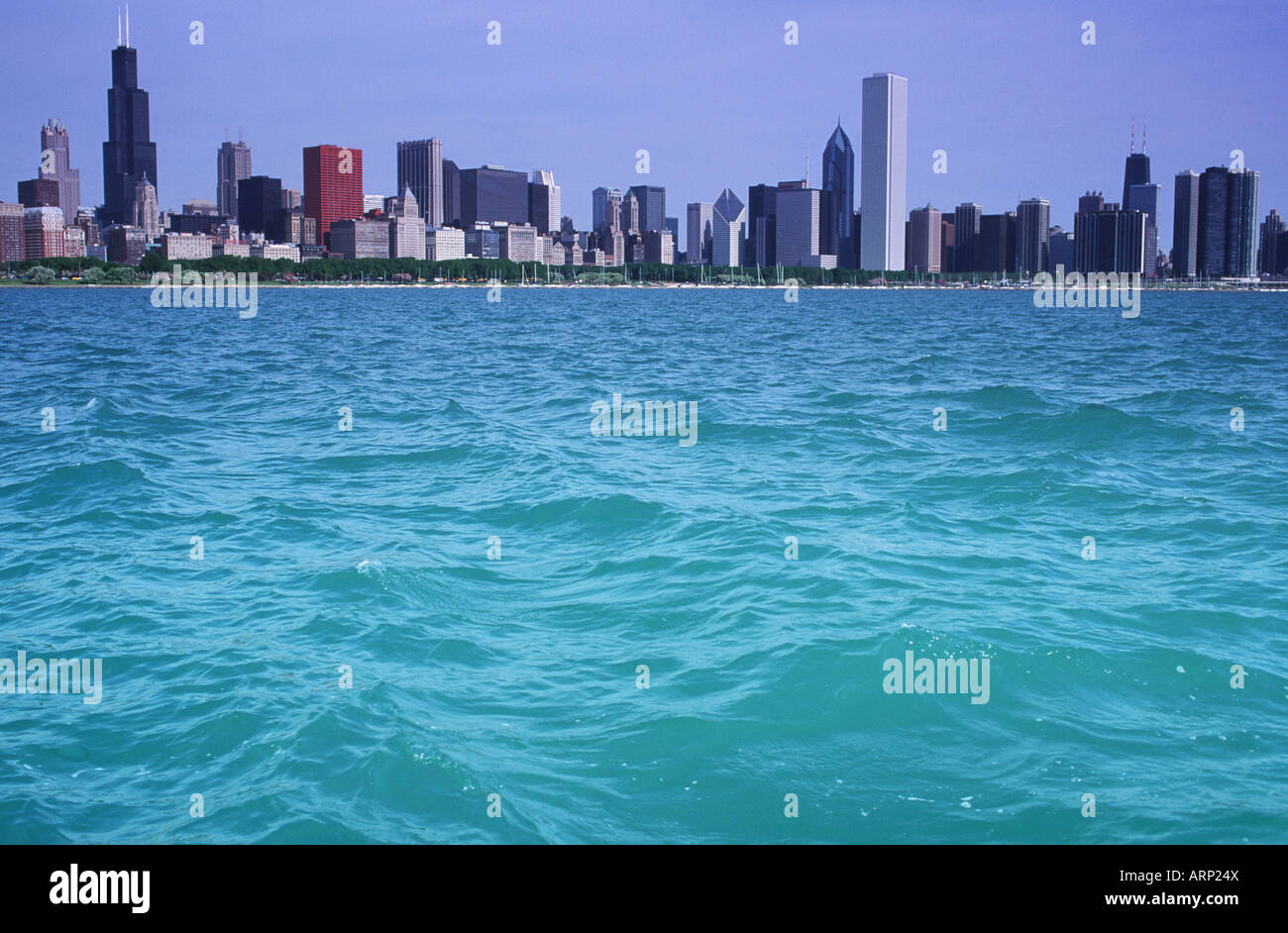 USA, Chicago, skyline from Lake Michigan Stock Photo - Alamy