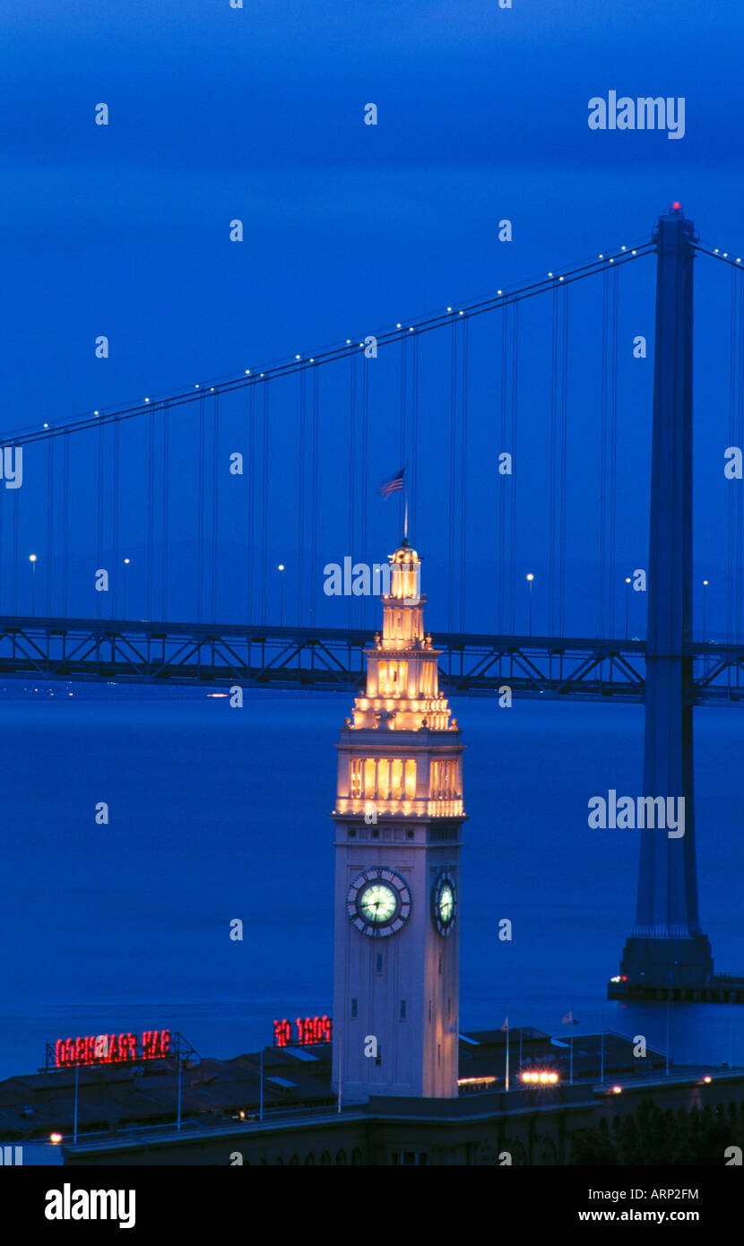 USA, San Francisco, Oakland Bay Bridge clock tower Stock Photo - Alamy
