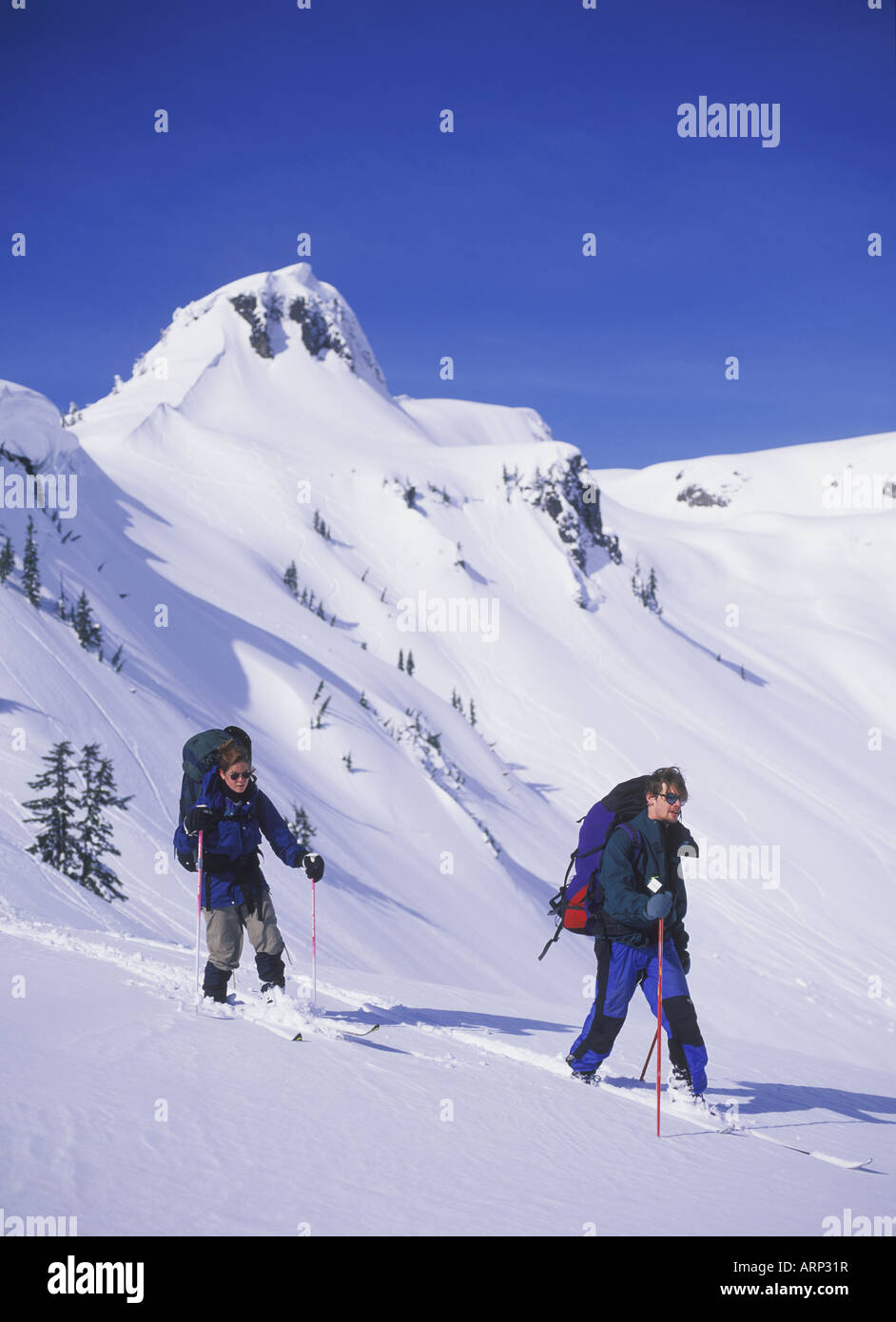 USA, Washington State, Mount Baker Recreation Area , winter ski touring ...