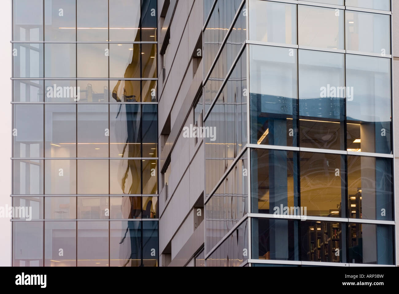 Glass windows of the Martin Luther King Main Library San Jose Stock ...