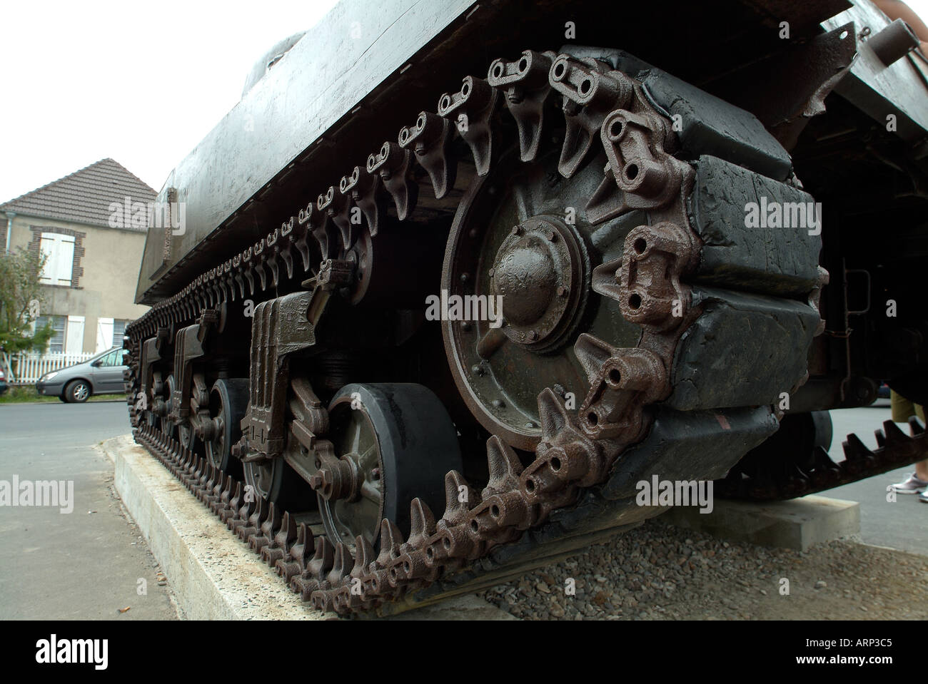 Commemorative Sherman Tank in Normandy Stock Photo - Alamy