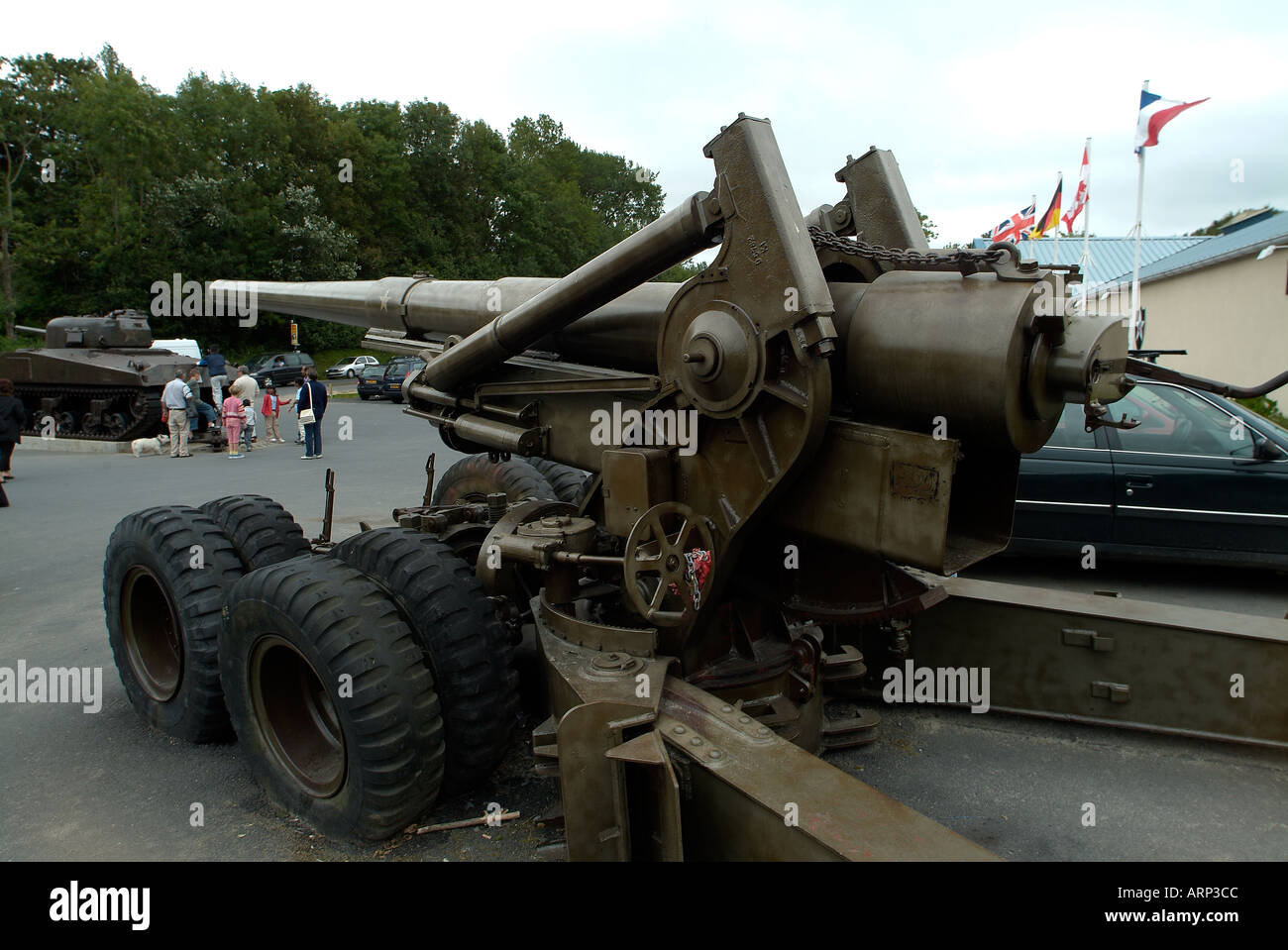 Field gun outside the museum in Normandy France Stock Photo - Alamy