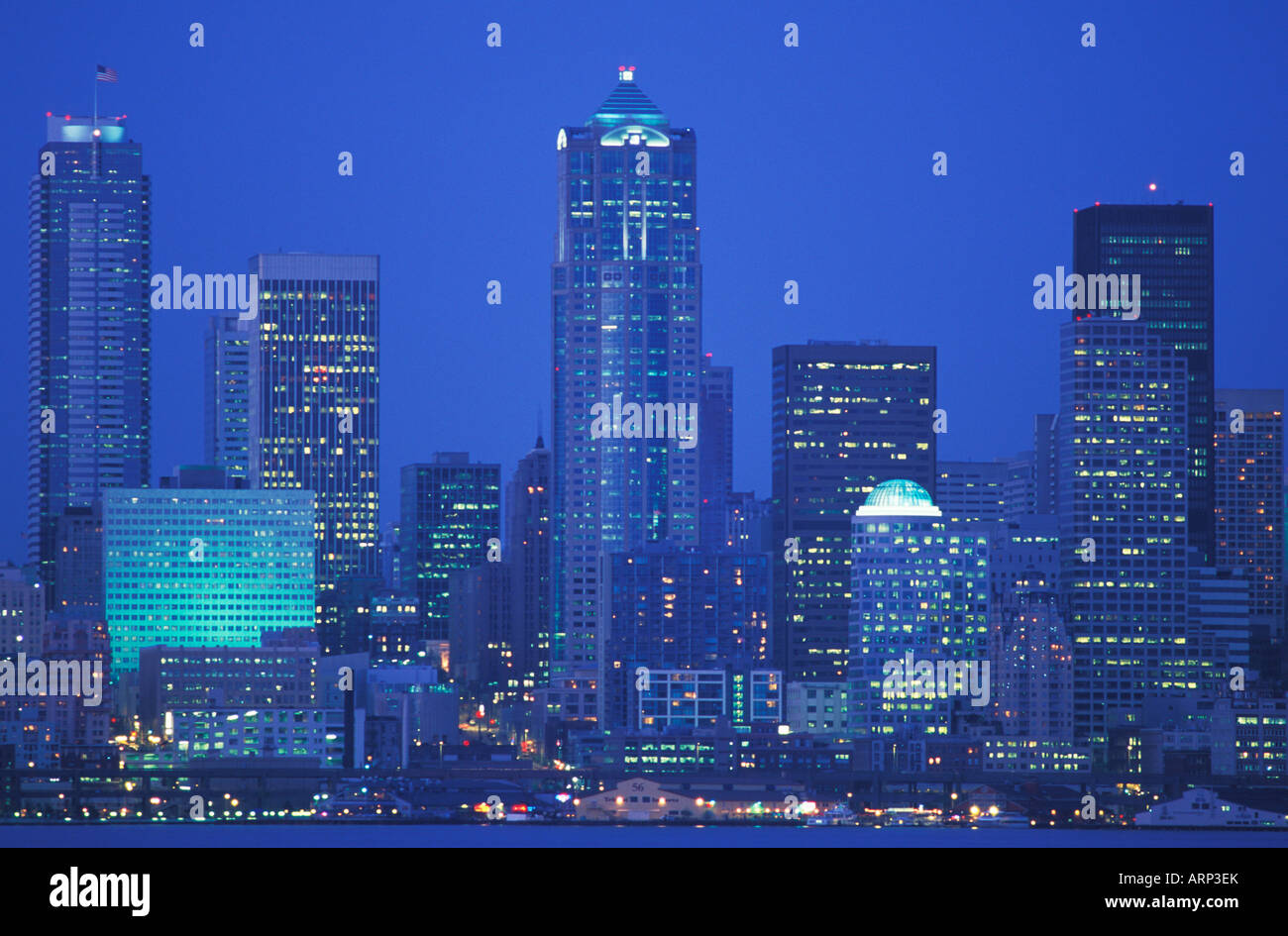 USA, Washington State, seattle skyline from West Seattle Stock Photo ...