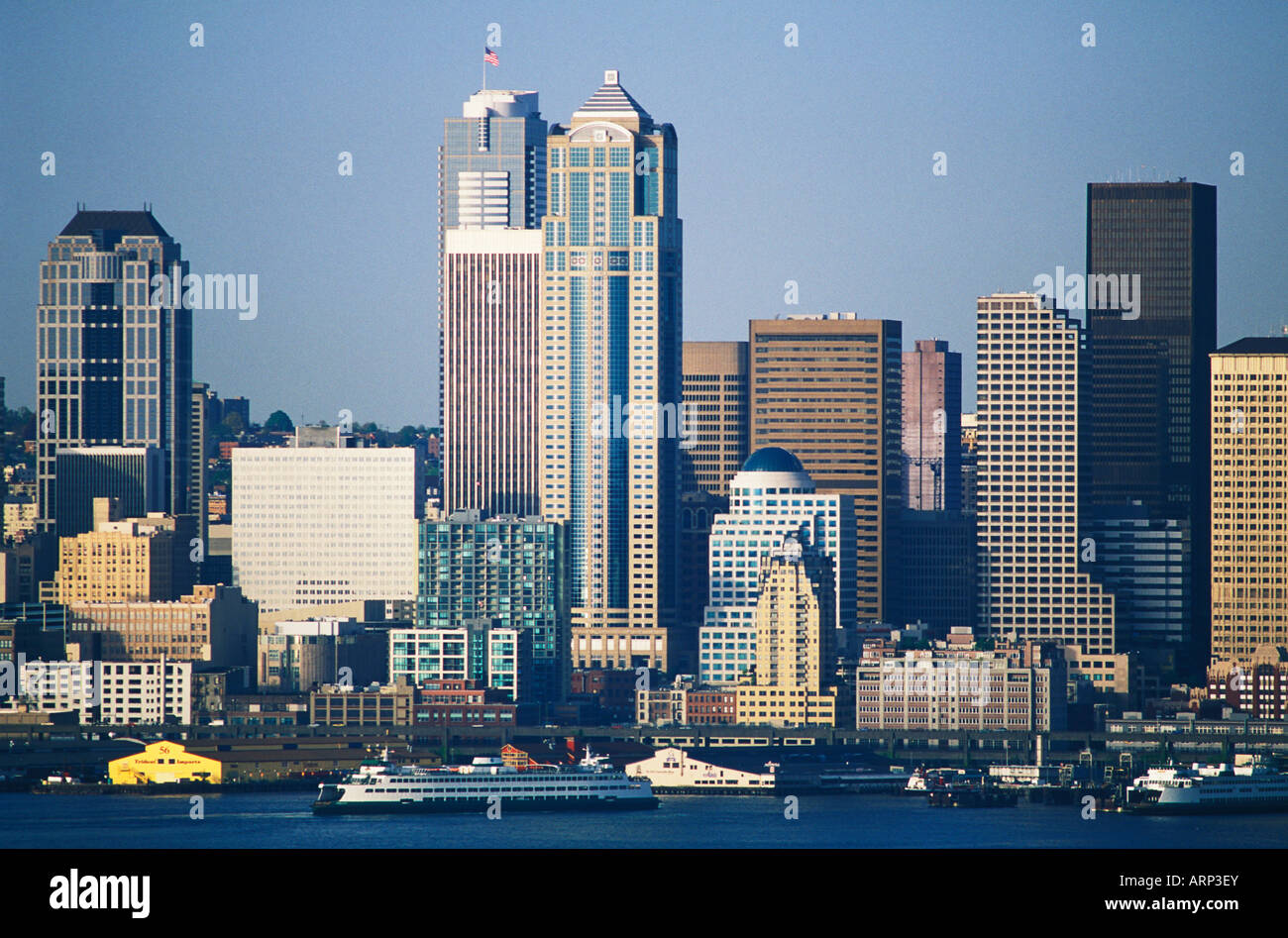 USA, Washington State, seattle skyline from West Seattle Stock Photo ...