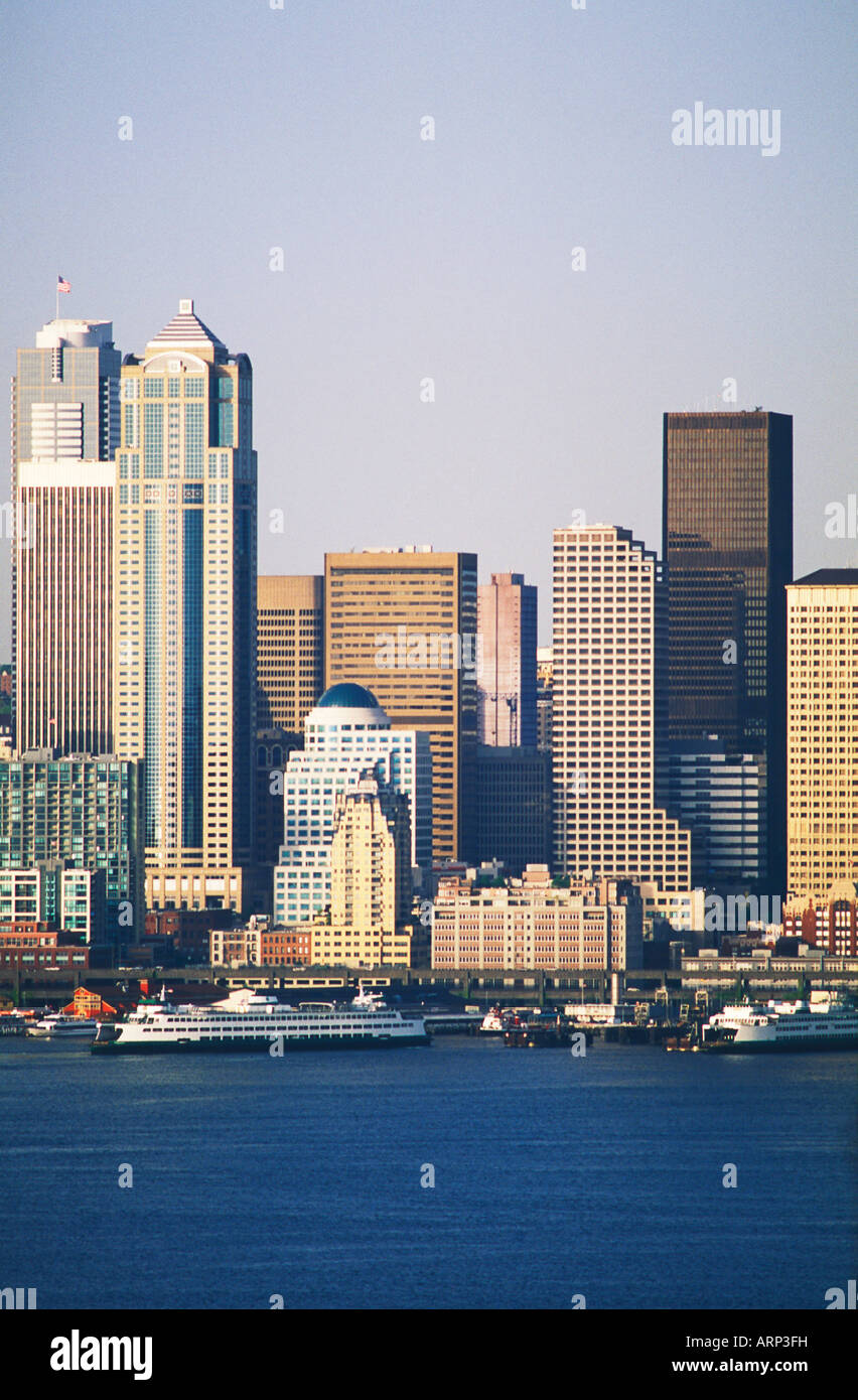 USA, Washington State, seattle skyline from West Seattle Stock Photo ...