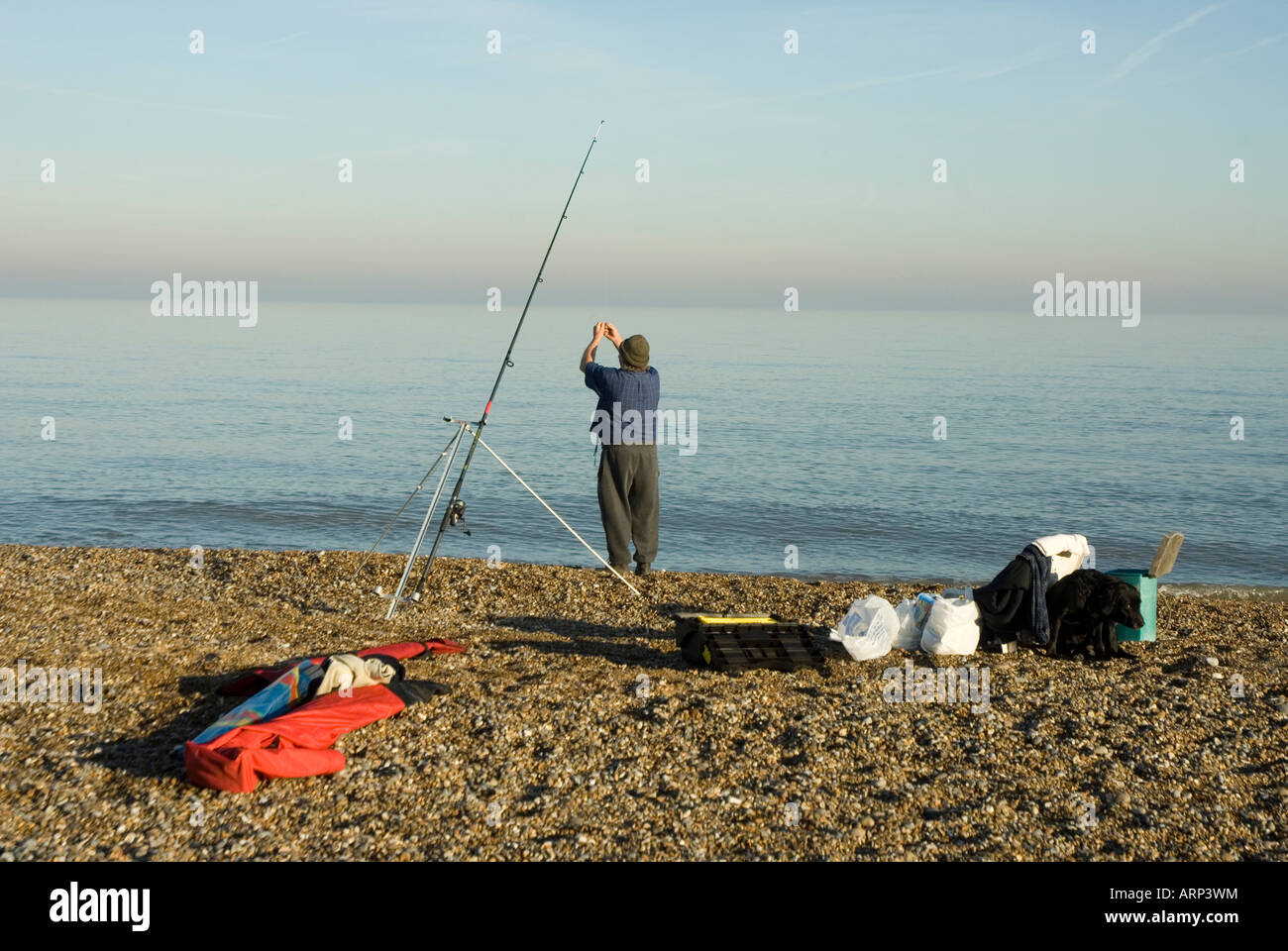 Fishing on the Beach at Dunwich, Suffolk, England, UK Stock Photo - Alamy