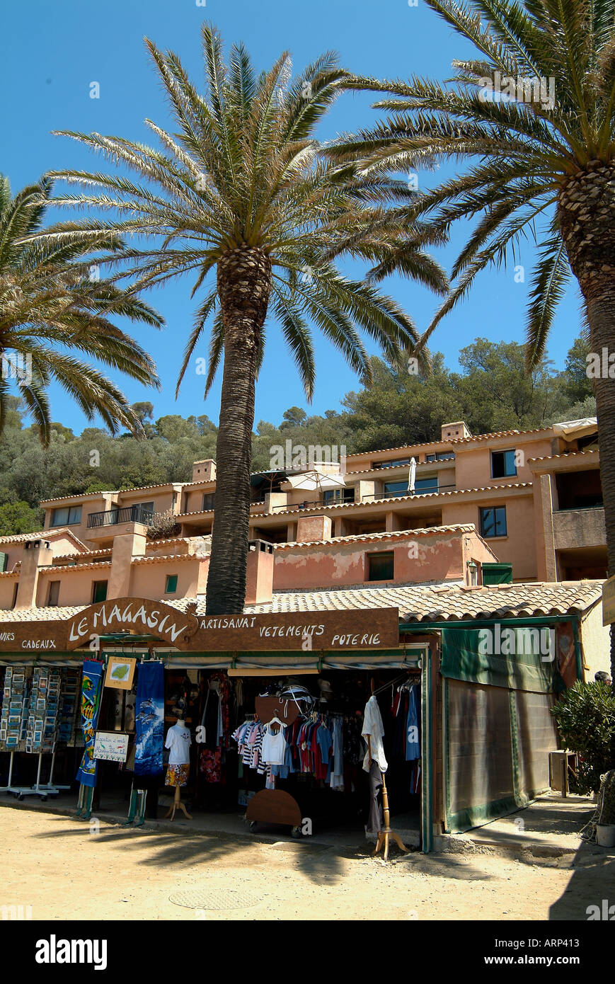 Clothes store on the beach in Port Cros Stock Photo - Alamy