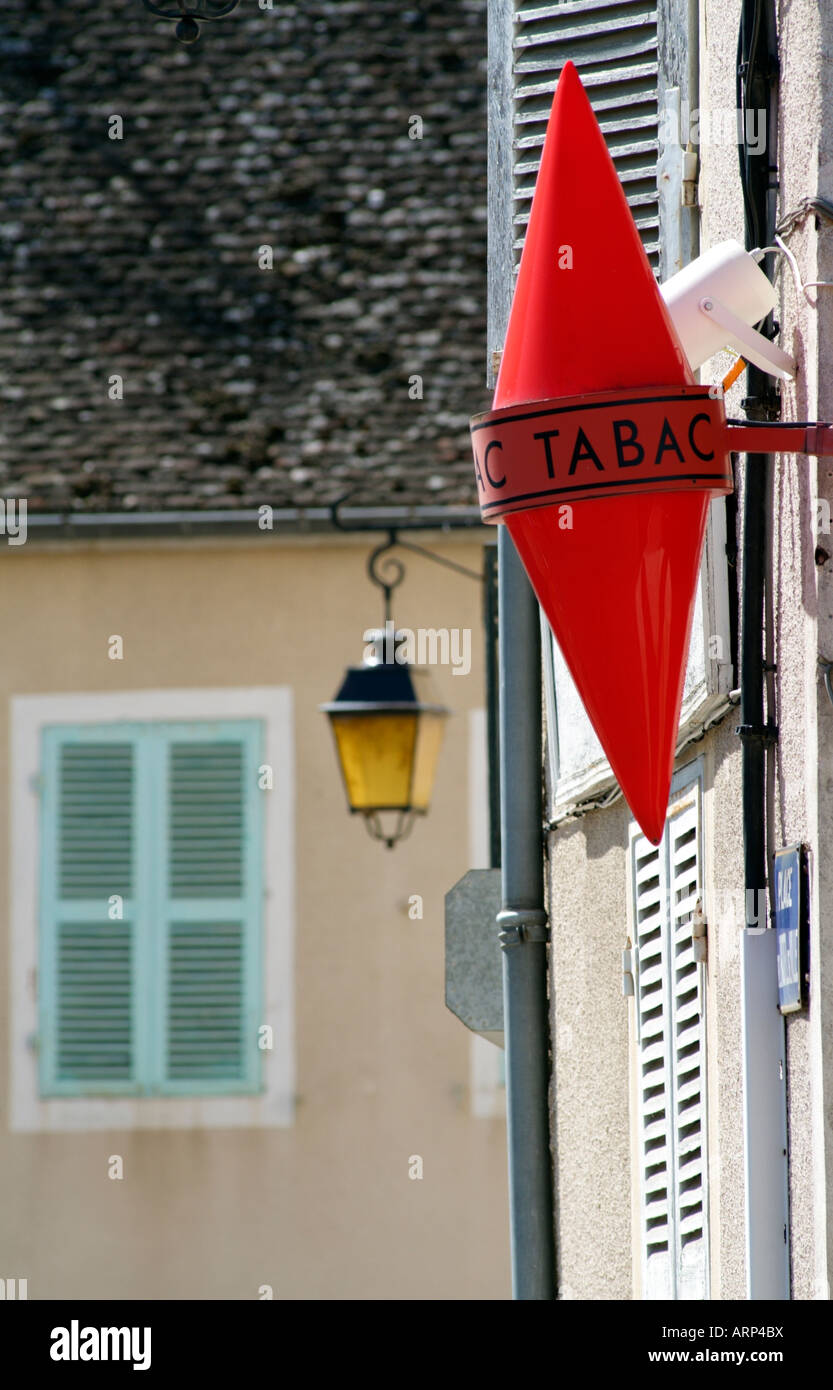 Red French Tabac Tobacco Shop Sign France Stock Photo - Alamy