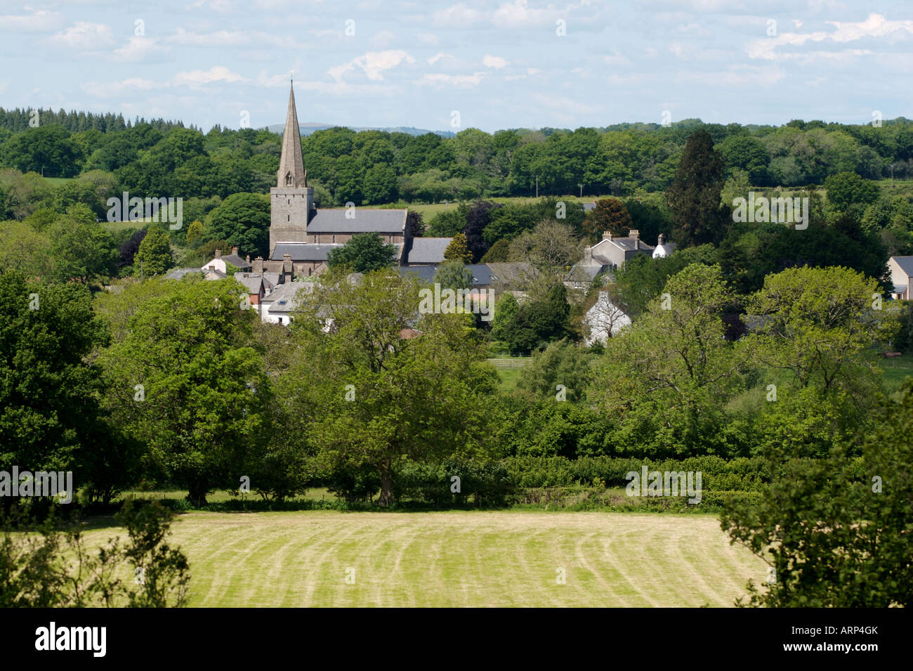 Village and Parish Church St Nicholas Trellech Stock Photo - Alamy