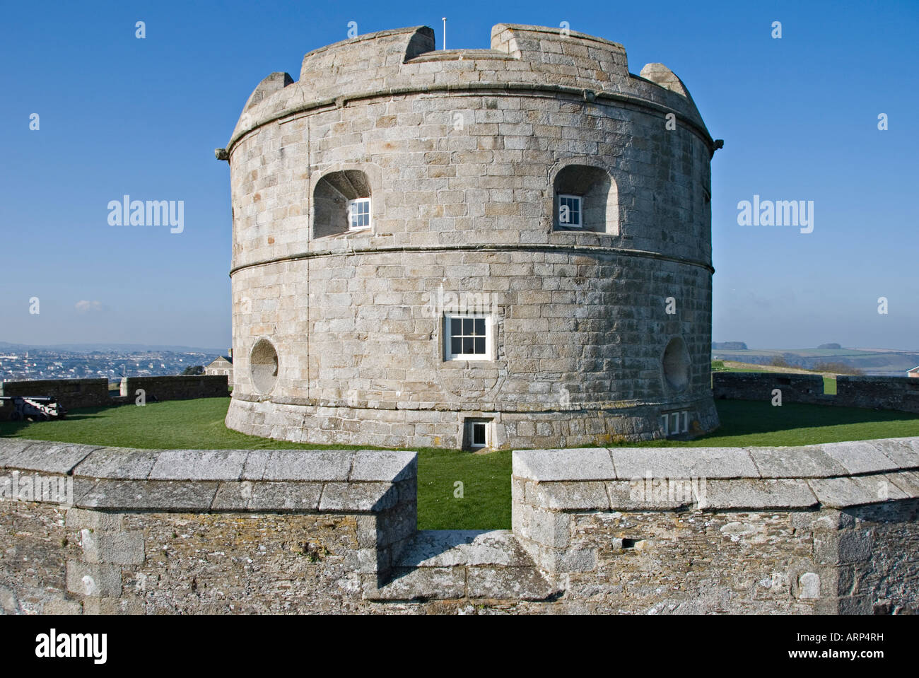 Pendennis Castle, Falmouth, Cornwall, UK. The original keep, built in ...