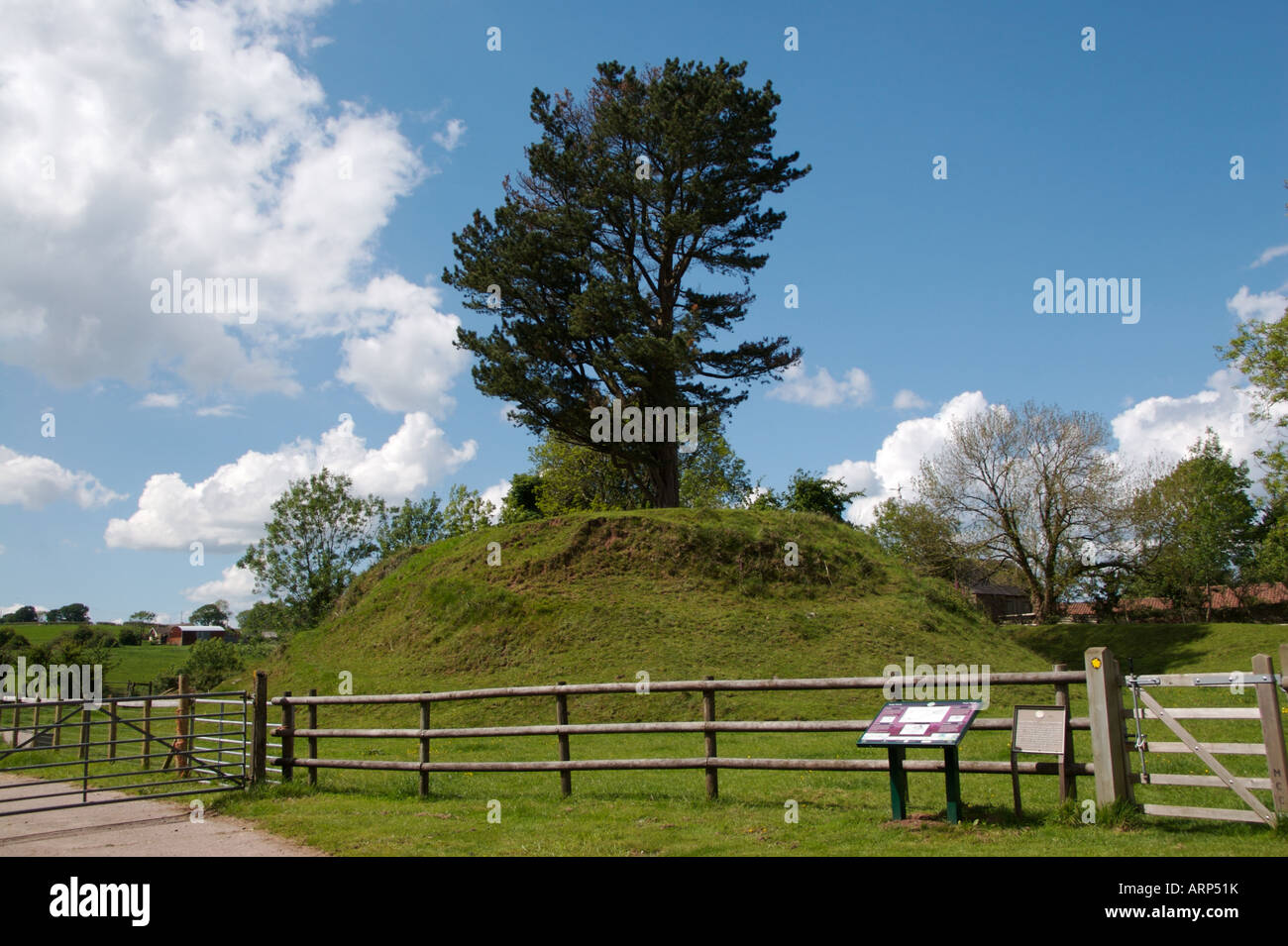 Tump Terrett Foundation of Norman Motte and Bailey Trellech Stock Photo ...
