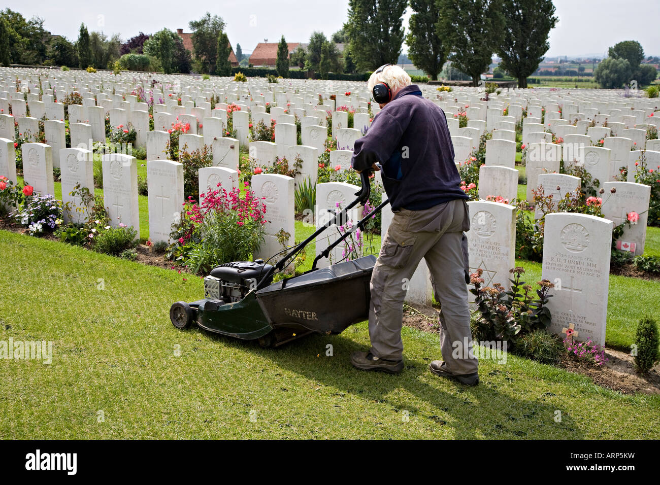 Groundsman mowing hi-res stock photography and images - Alamy