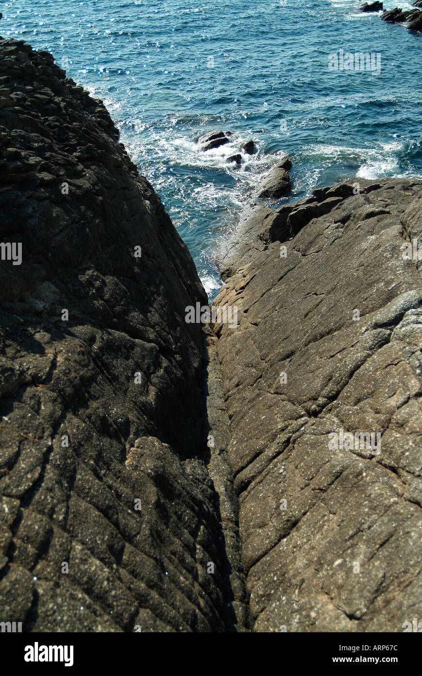 Big edges of granite in Quiberon Brittany Stock Photo - Alamy