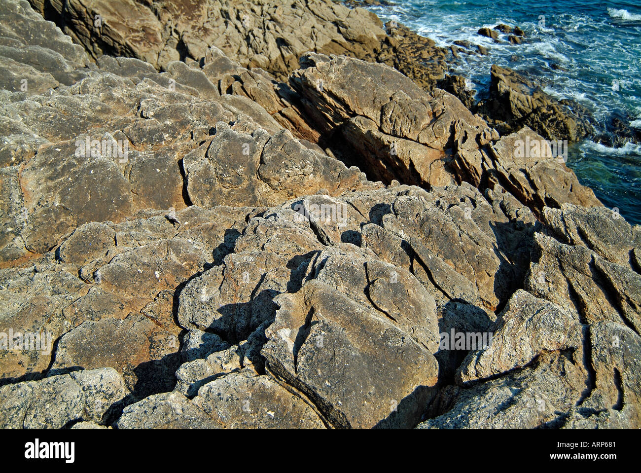 Big edges of granite in Quiberon Brittany Stock Photo - Alamy