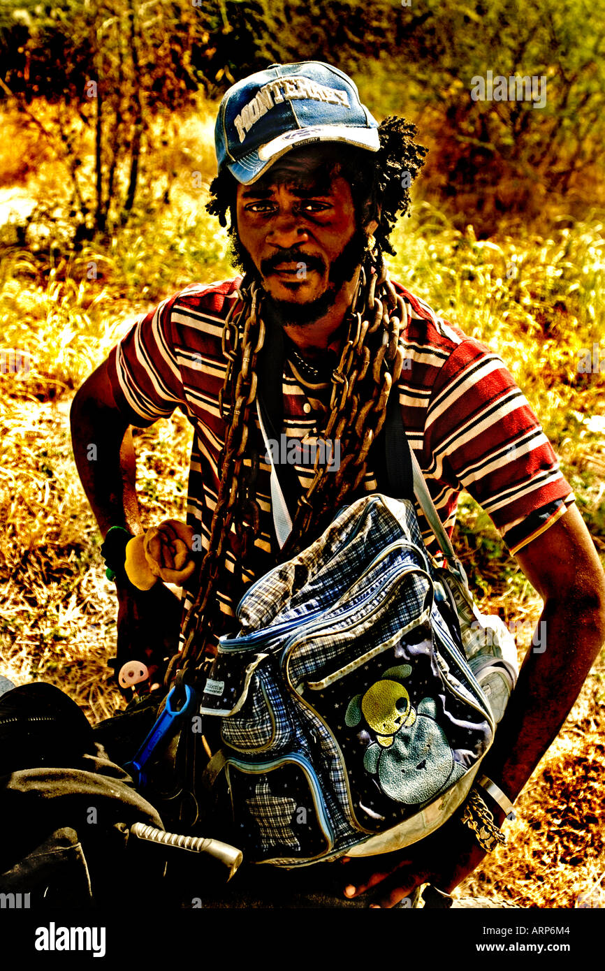Homeless man on the streets of San Antonio, Texas, destitute, poor ...