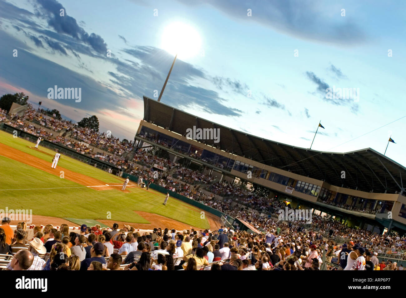 Baseball field stand from 3rd base stands Stock Photo - Alamy