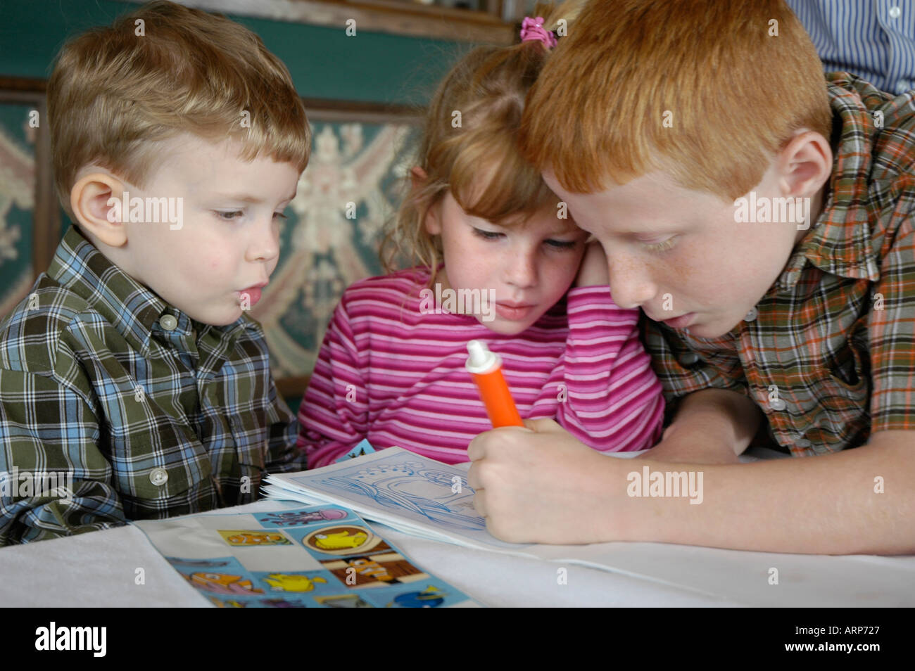 Kids at family gathering of cousins and brothers and sisters Stock ...