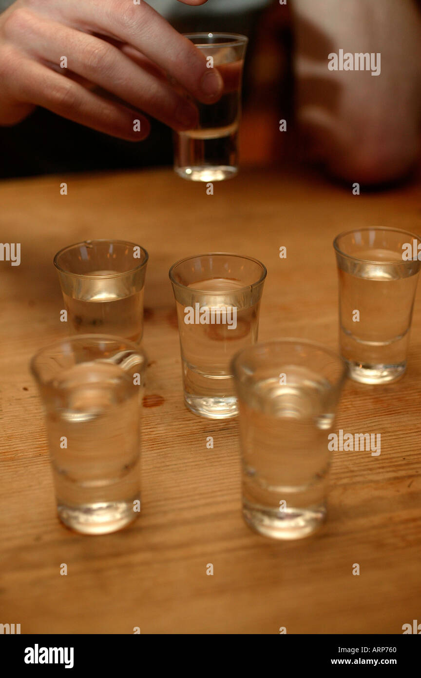 Shots of vodka Stock Photo - Alamy