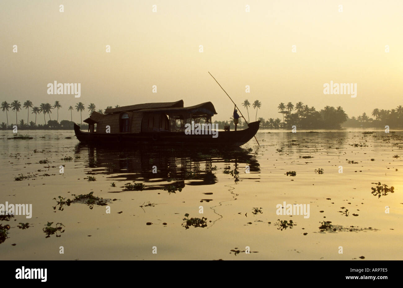 Houseboat Kerala backwaters Lake Vembanad India South Asia Stock Photo ...