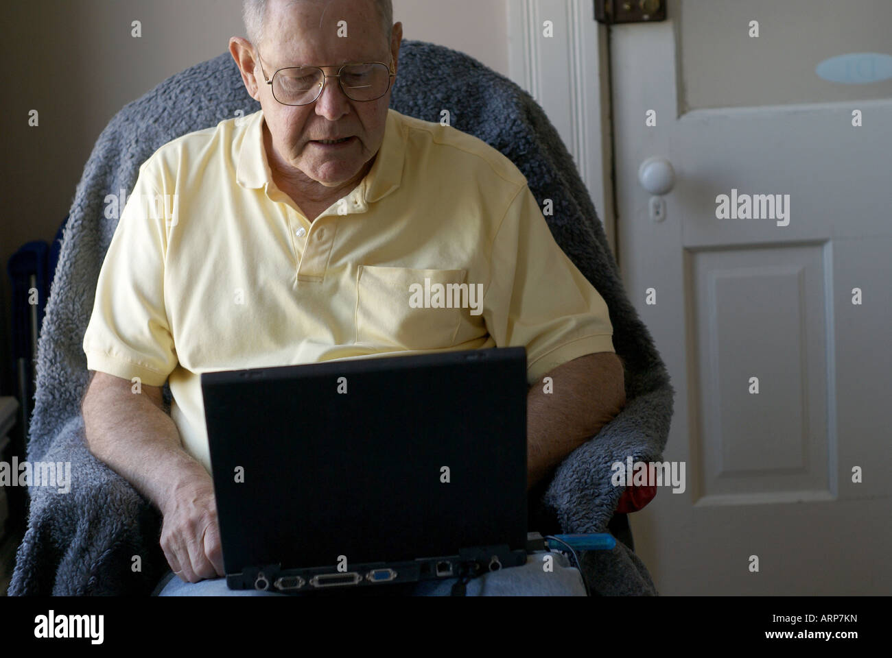 Old Timer with New Technology Stock Photo - Alamy