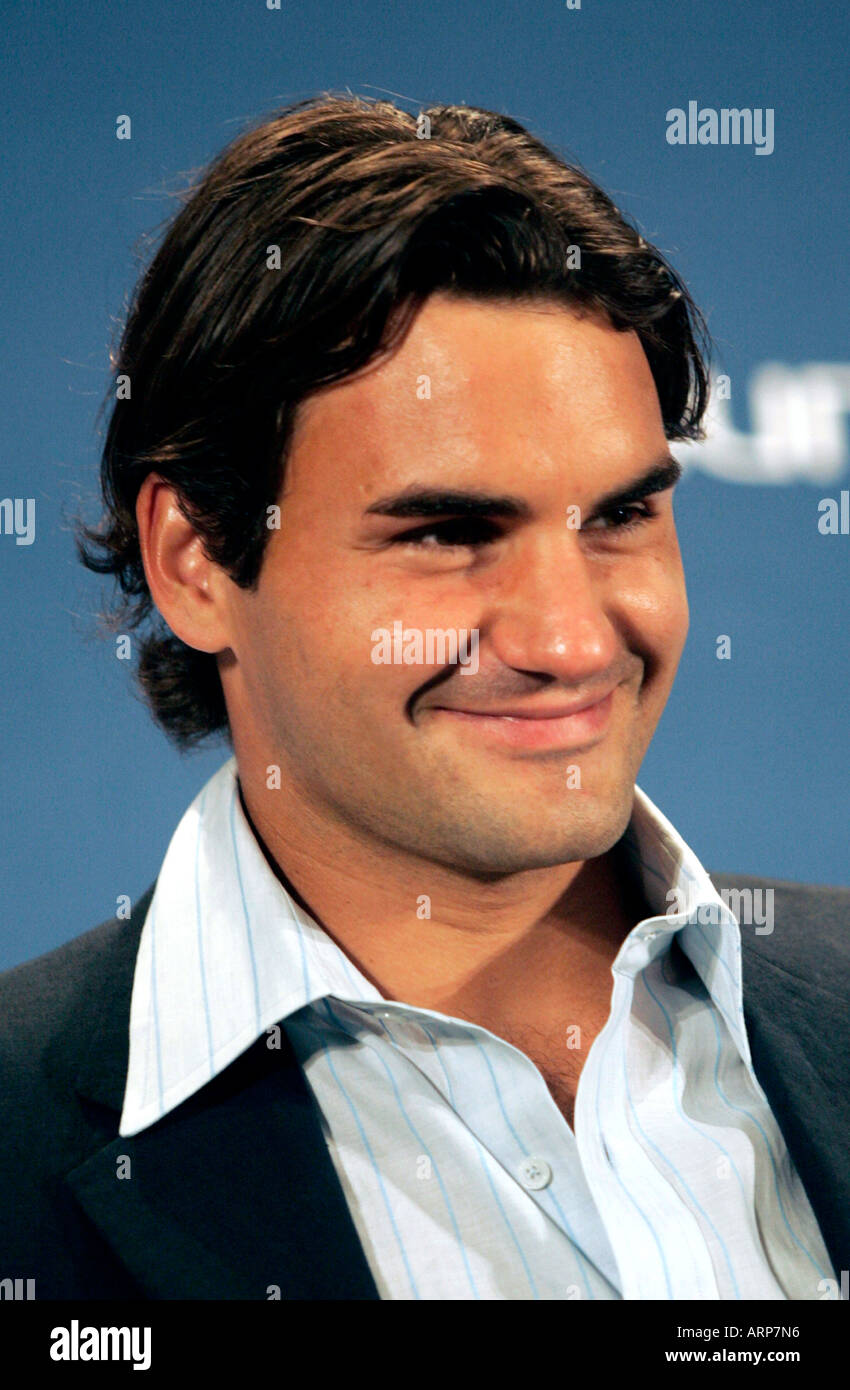 Roger Federer pictured in 2006 at the Laureus awards in Barcelona Stock ...