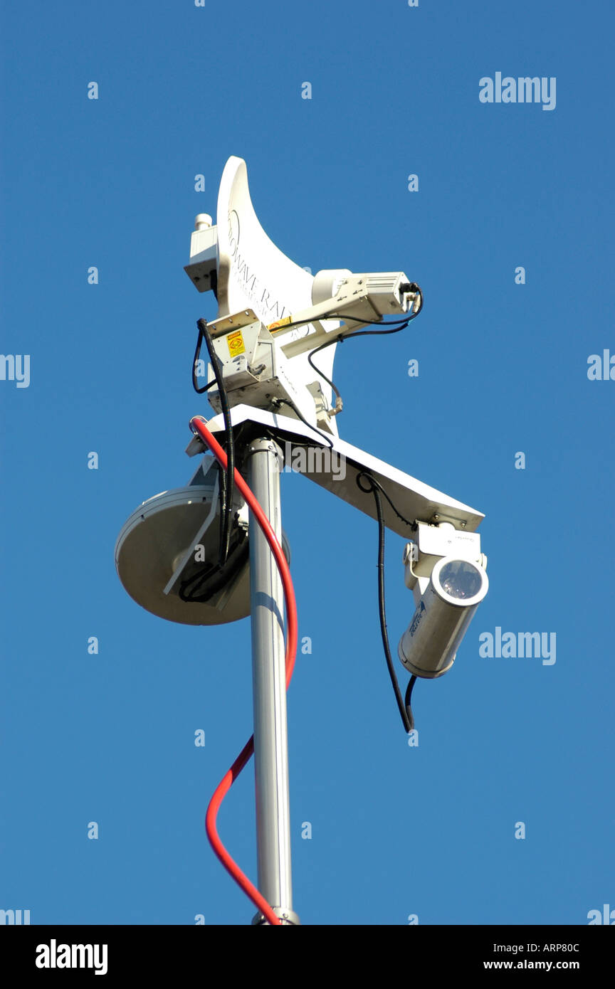Relay tower and dish from Television TV crew in the field via earth ...